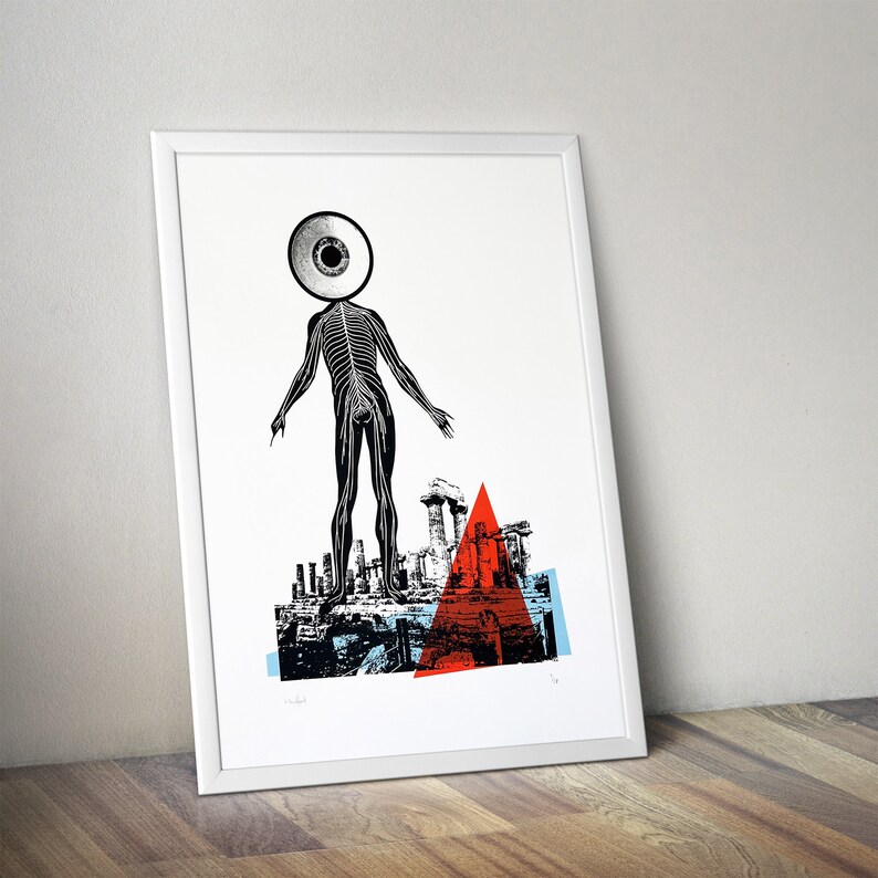 Cyclops (red Blue Black) - Screen Printed Poster - Etsy