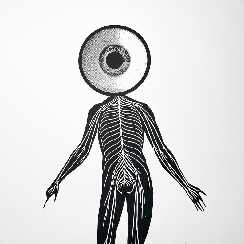 Cyclops (red Blue Black) - Screen Printed Poster - Etsy