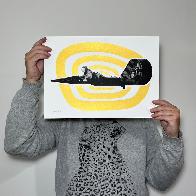 Rocket Lady (gold) - Screen Printed Poster - Feminist Wall Art ...