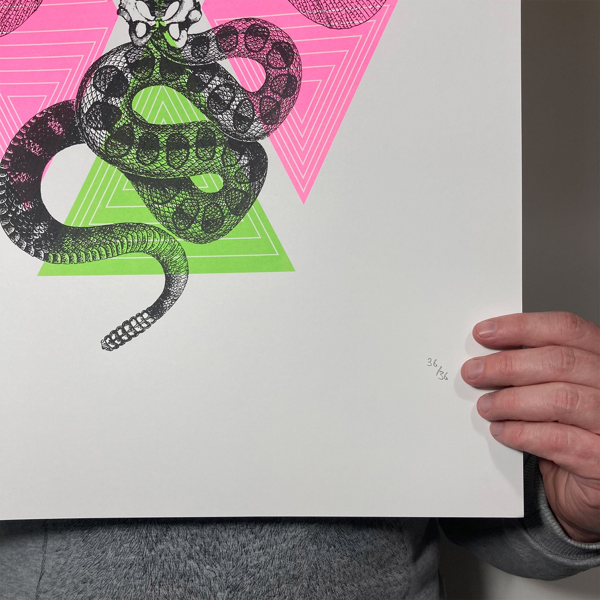 Neon 'medusa V4' Screen Printed Poster - Etsy
