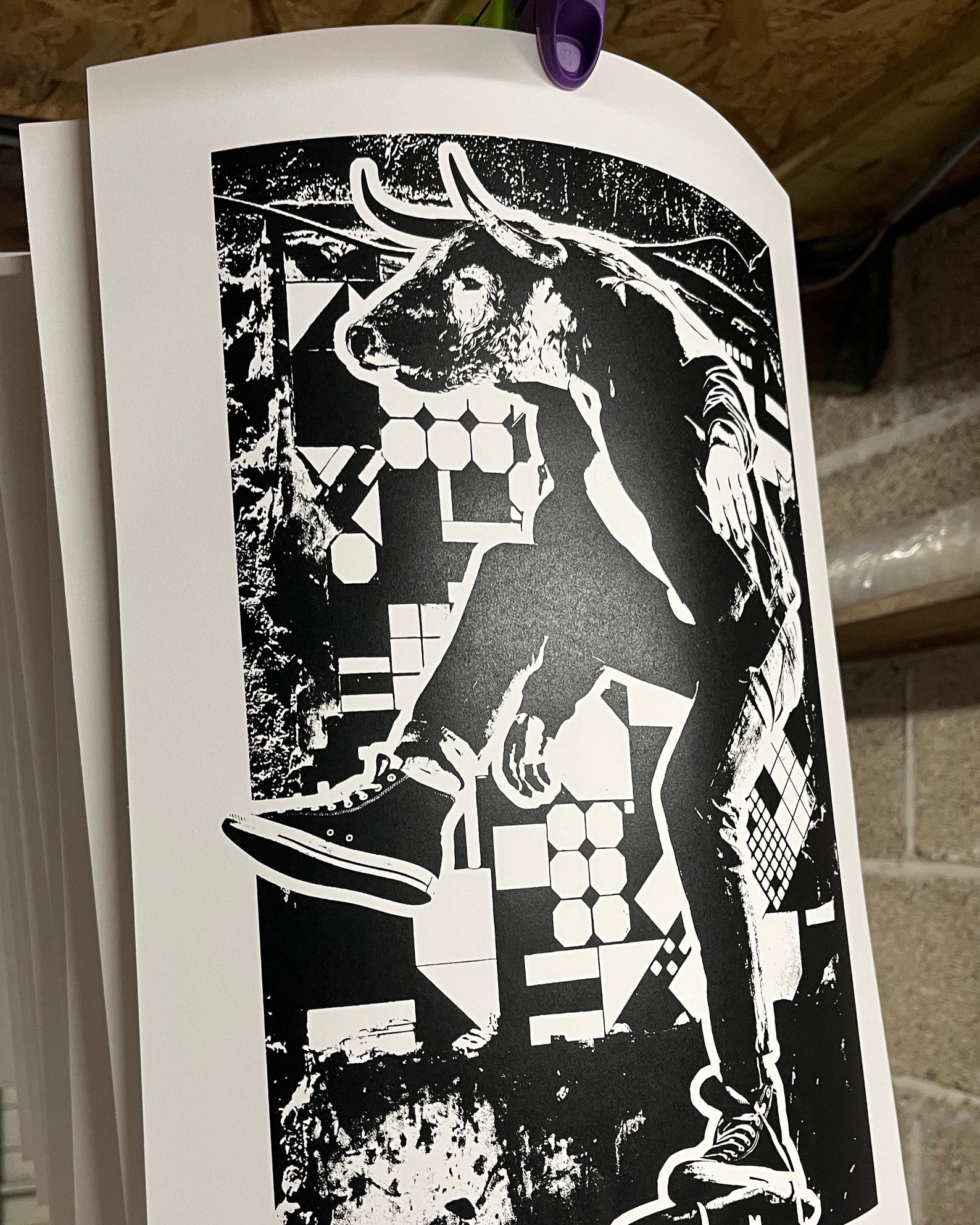 Minotaur Rock - Screen Printed Poster - Modern Greek Mythology Themed ...