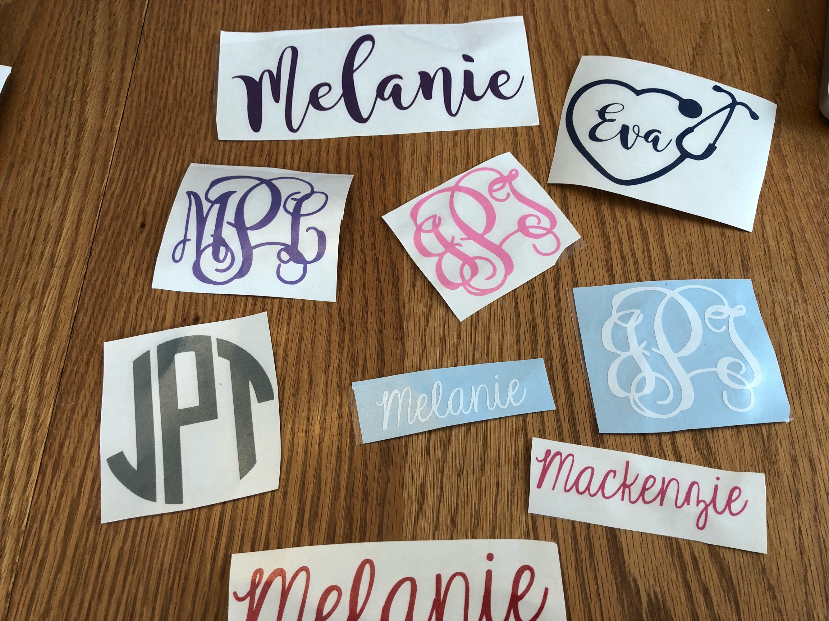 Monogram Decal Initials Decal Monogram for Computer - Etsy