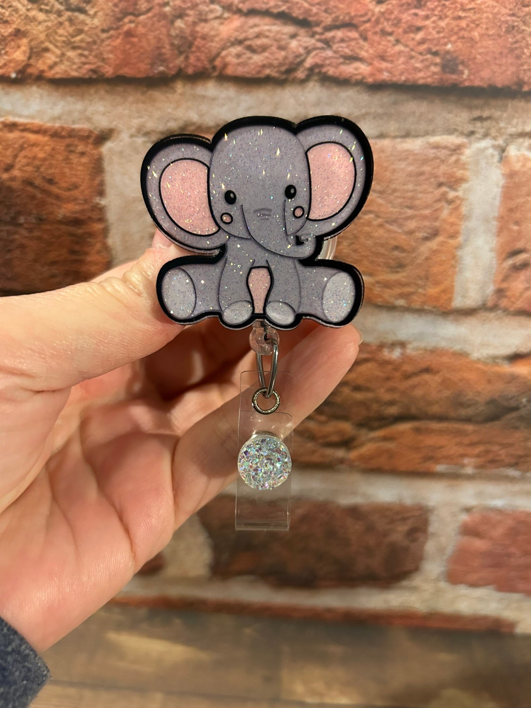 Elephant Badge Reel Elephant Baby Elephant ID Holder Badge - Etsy