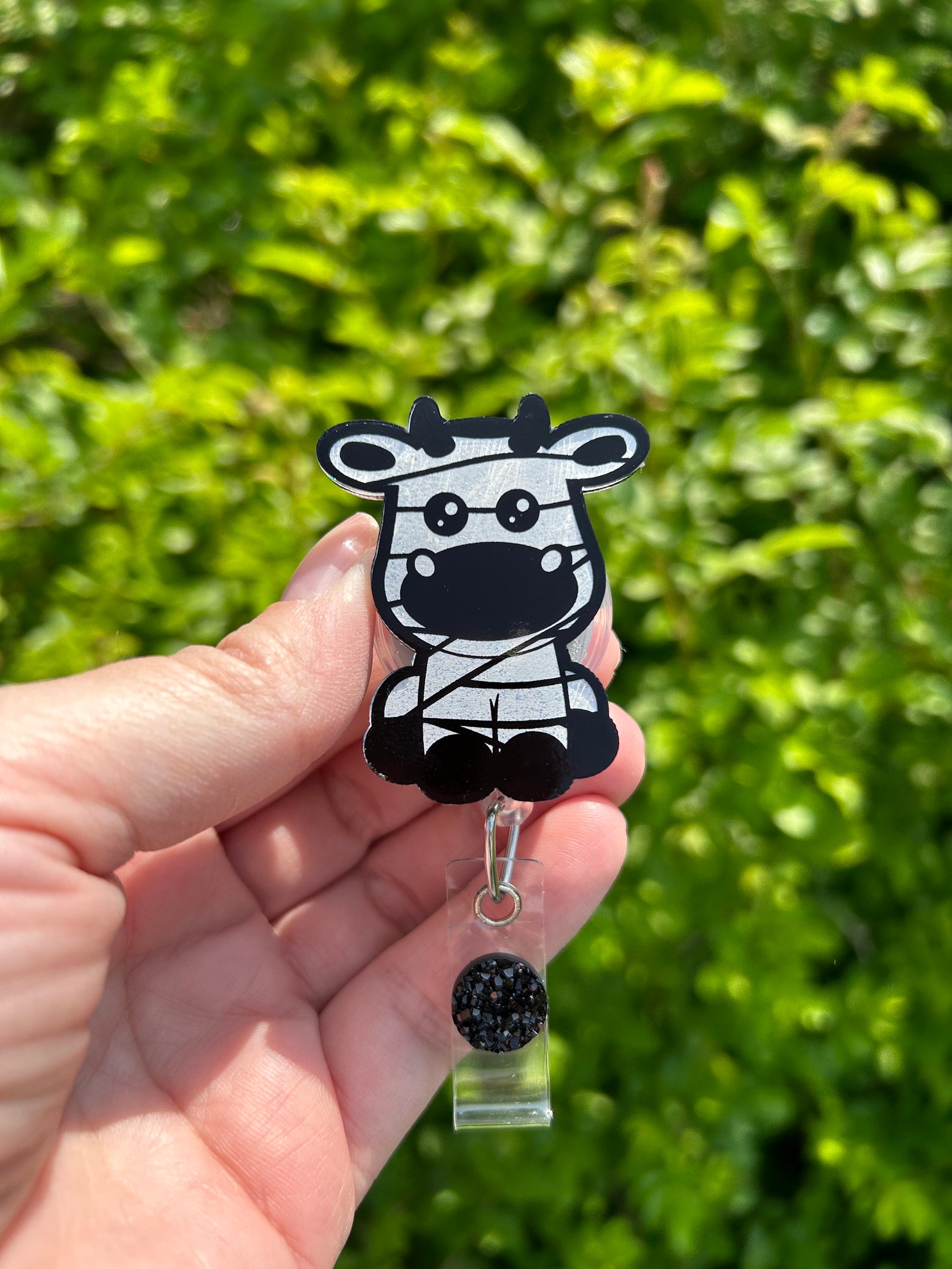 Mummy Cow Badge Reel, Halloween ID Holder, Interchangeable - Etsy