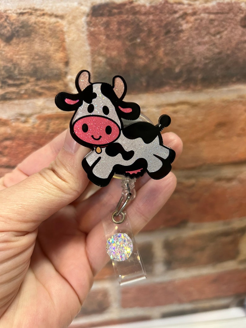 Jumping Cow Badge Reel Cow Badge Holder Nurse Retractable - Etsy