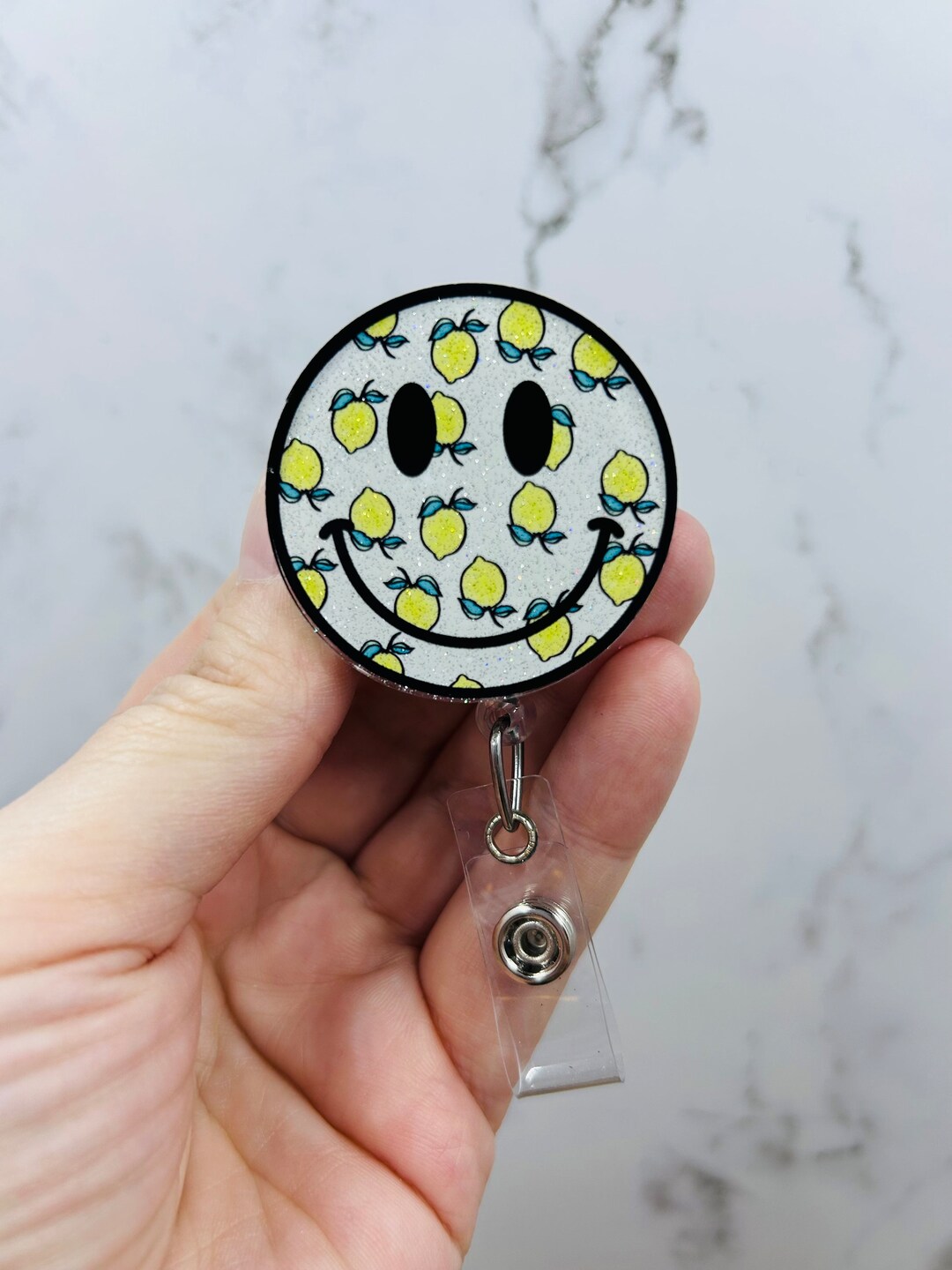 Happy Face, Lemon Badge Reel, Smile, Happy, Fun Badge Reel ...