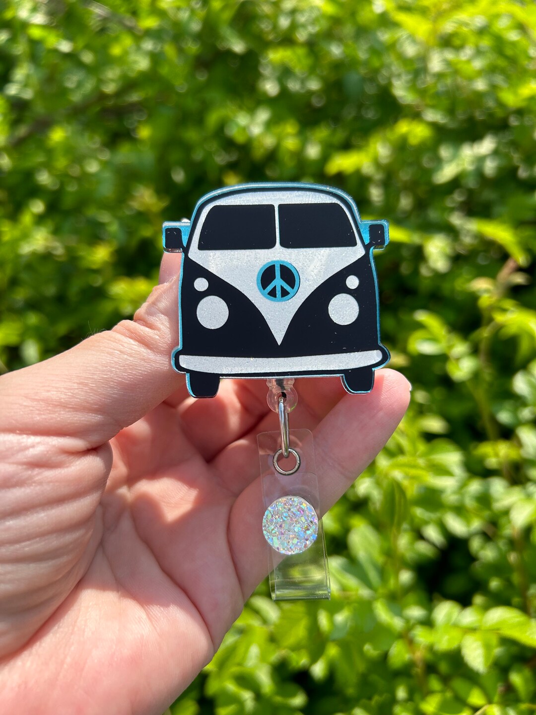 Vintage Bus Badge Reel, Acrylic Badge Reel, Badge Holder, Nurse ...