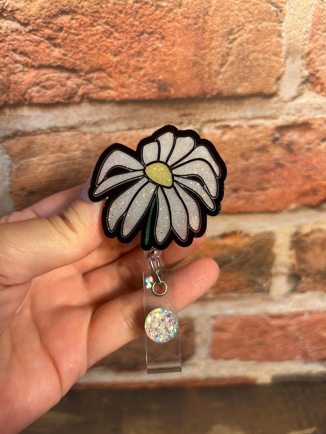 Wilted Daisy Badge Reel Daisy Badge Holder Nurse Medial - Etsy