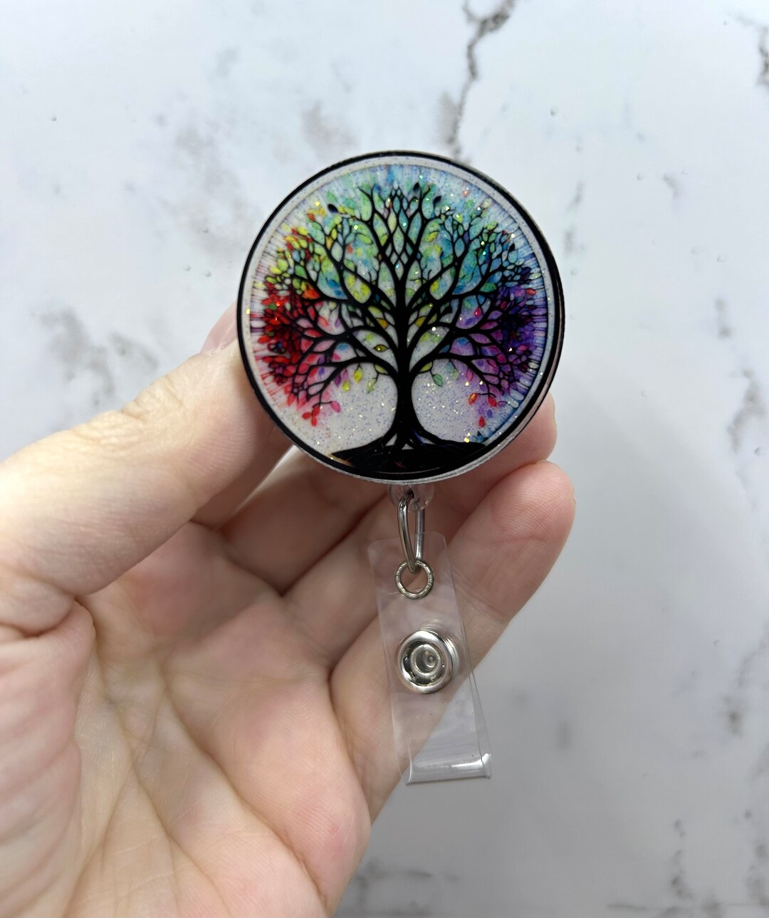 Stained Glass Tree of Life Badge Reel, Tree of Life Badge Reel, ID ...