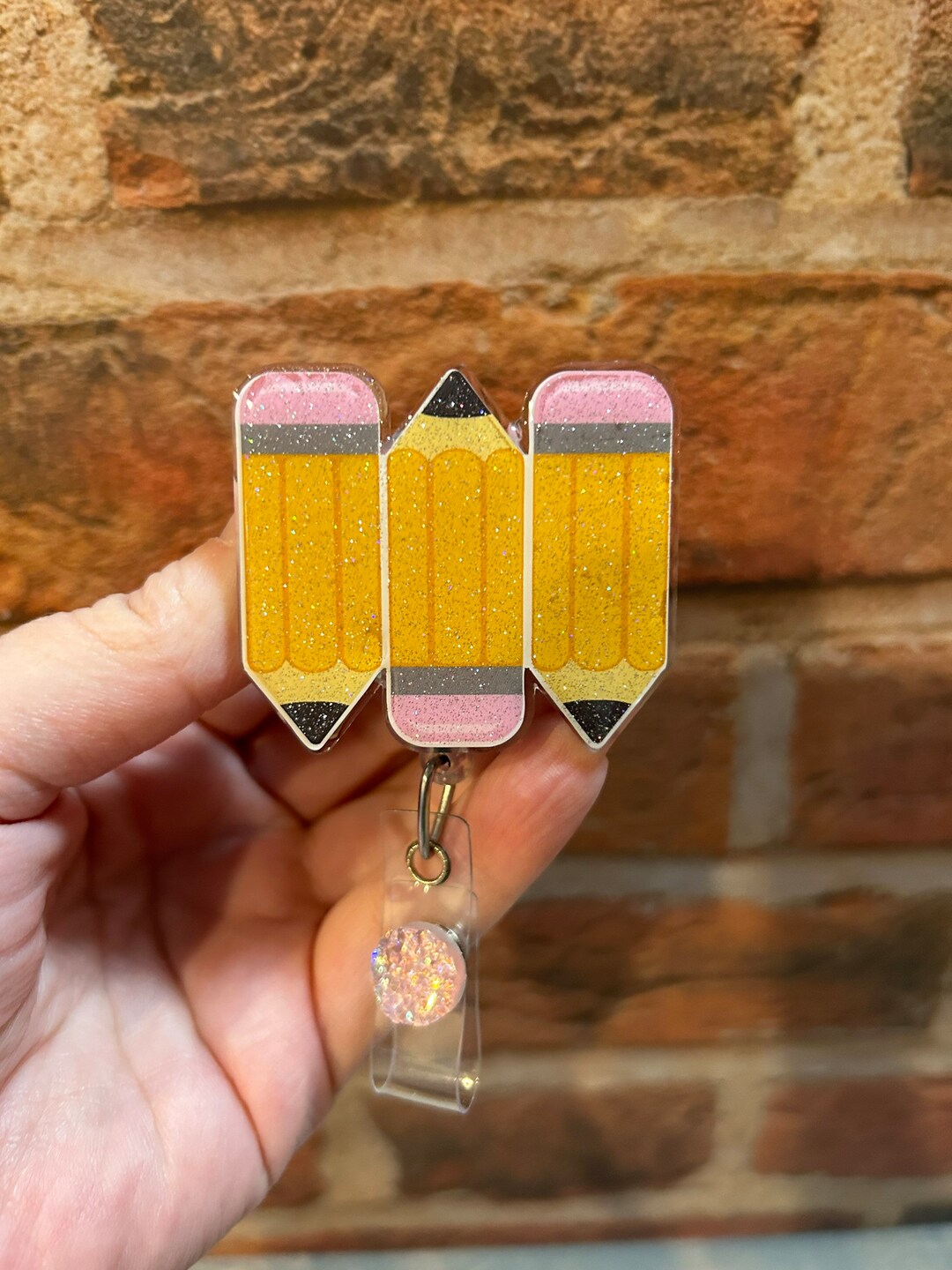 Pencil Badge Reel, Pencil, Teacher, Teach, Teacher Gift, ID Holder ...