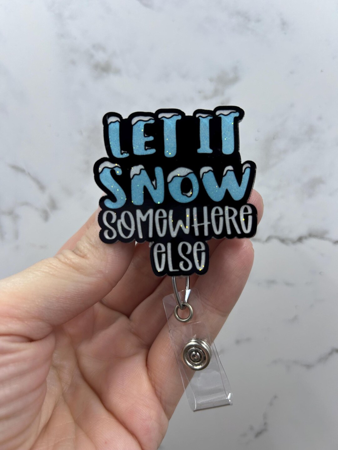 Funny Let It Snow Badge Reel, Badge Holder, ID Holder, Retractable Reel ...