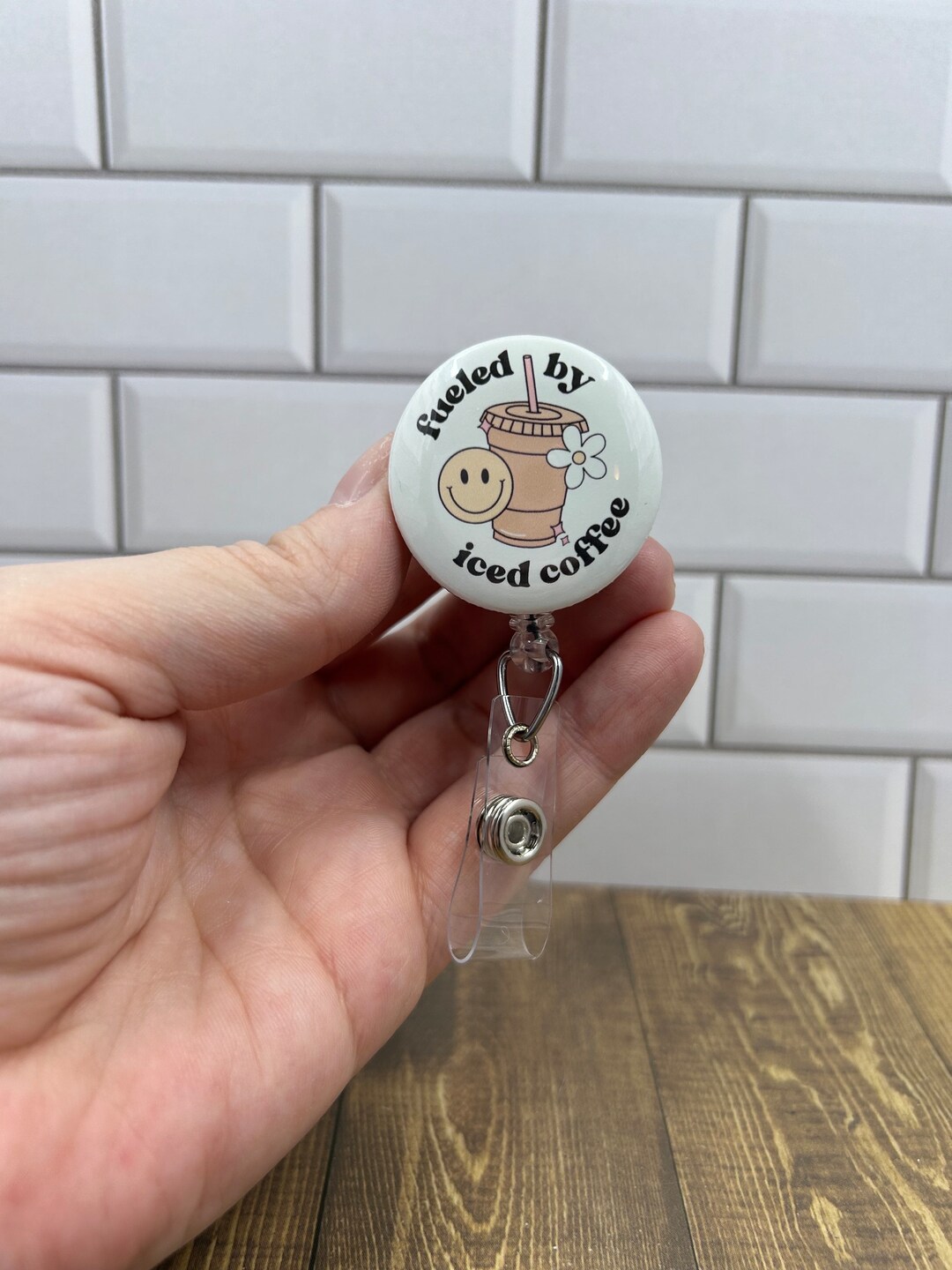 Iced Coffee Badge Reel, Interchangeable ID Holder - Etsy