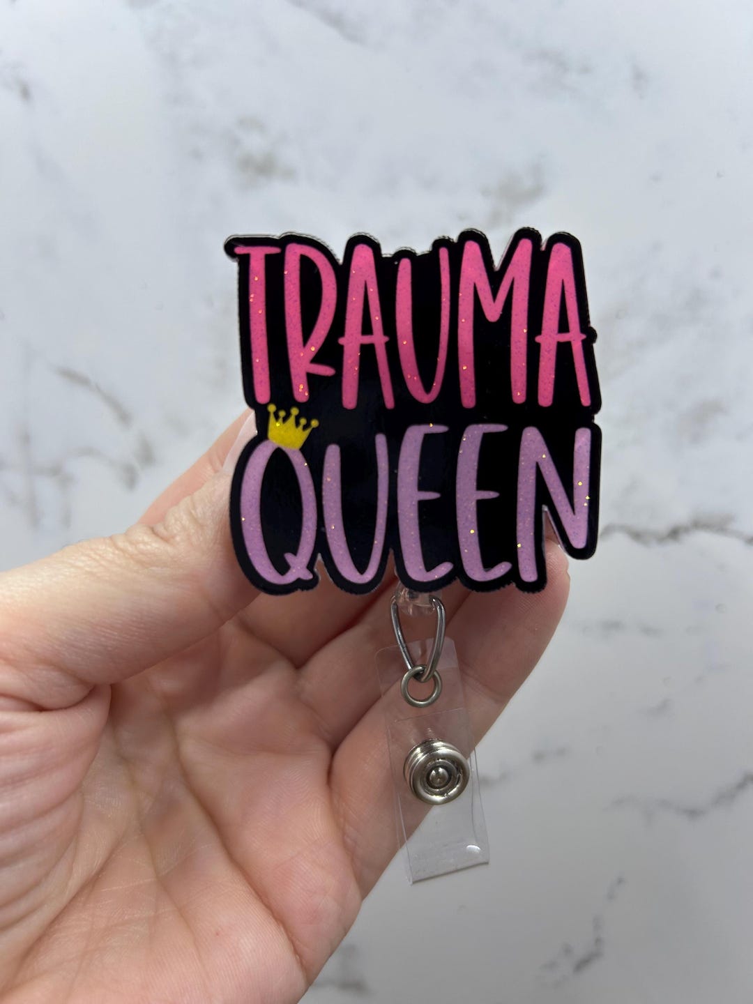 Funny Trauma Queen Badge Reel, Retractable ID Holder - Etsy