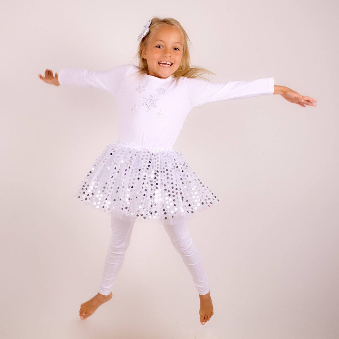 Girls' WHITE Disco Sparkle Tutu,party Tutu, Younger Girl, Bright ...