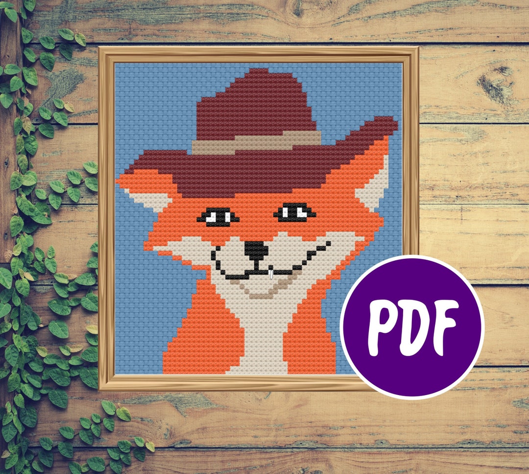 Smug Fox Cross Stitch Pattern Printable PDF Digital Download Adorable ...