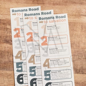 Romans Road Scriptures Printable Bookmark - Etsy