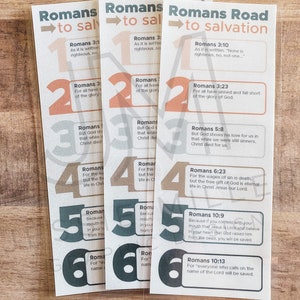 Romans Road Scriptures Printable Bookmark - Etsy