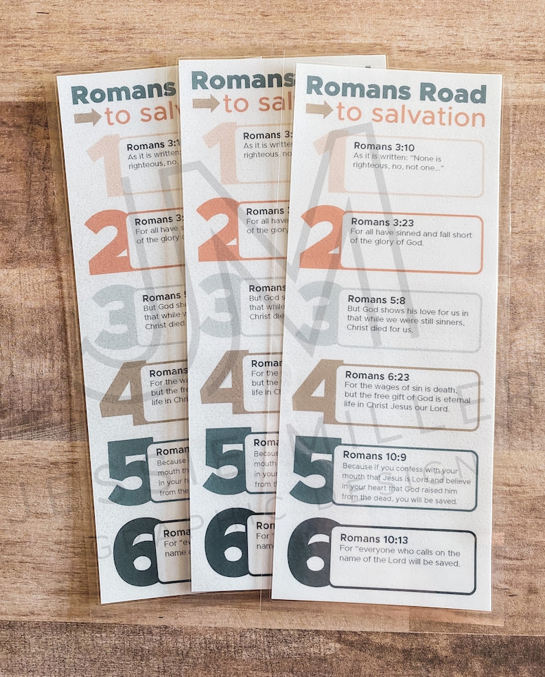 Romans Road Scriptures Printable Bookmark - Etsy