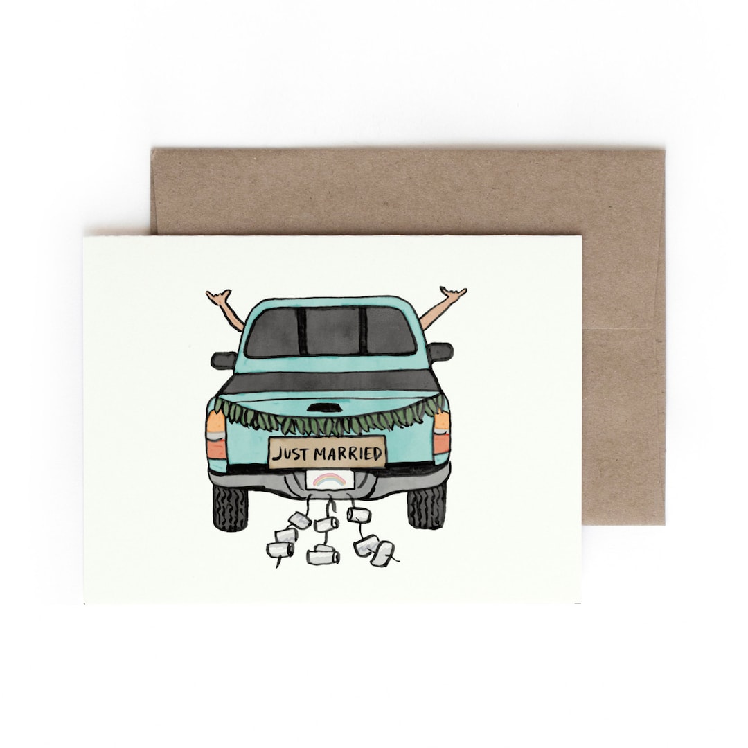 Just Married Greeting Card / Wedding / Made in Hawaii - Etsy