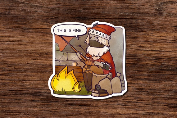 Merchant Kale From Elden Ring This is Fine Meme Fan Art | Etsy