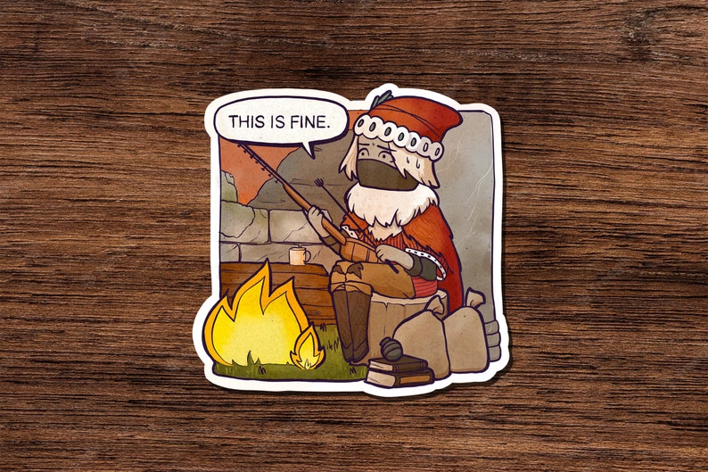 Merchant Kale From Elden Ring This is Fine Meme Fan Art - Etsy