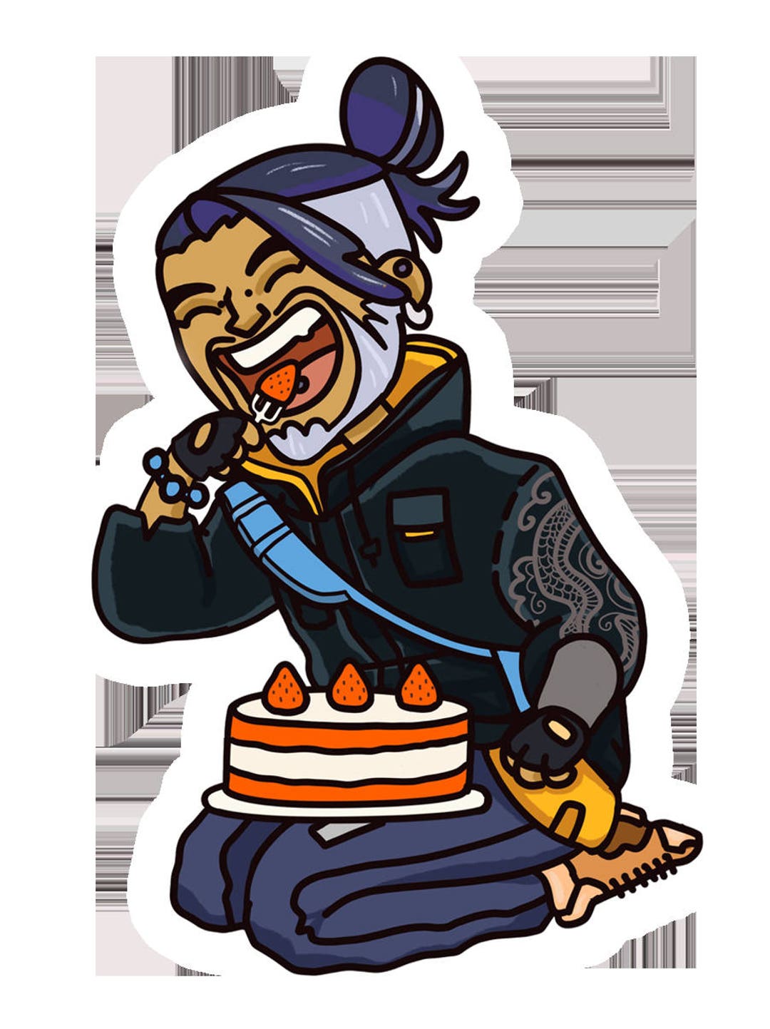 Reflexiones casuales Hanzo Shimada disfruta de su pastel - Etsy España