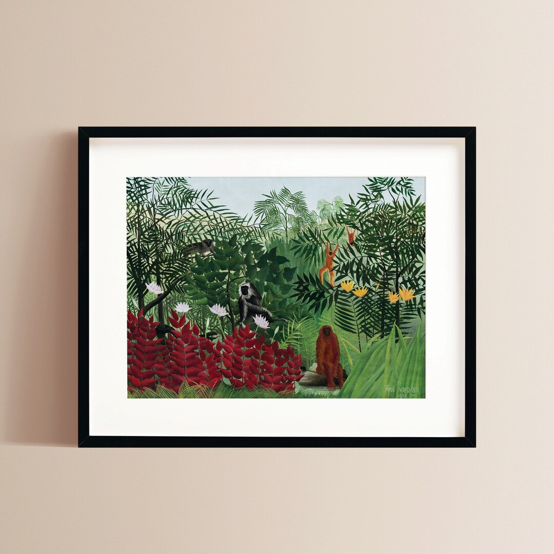 Monkeys | Henri Rousseau | Museum Printable Wall Art | Art Poster ...