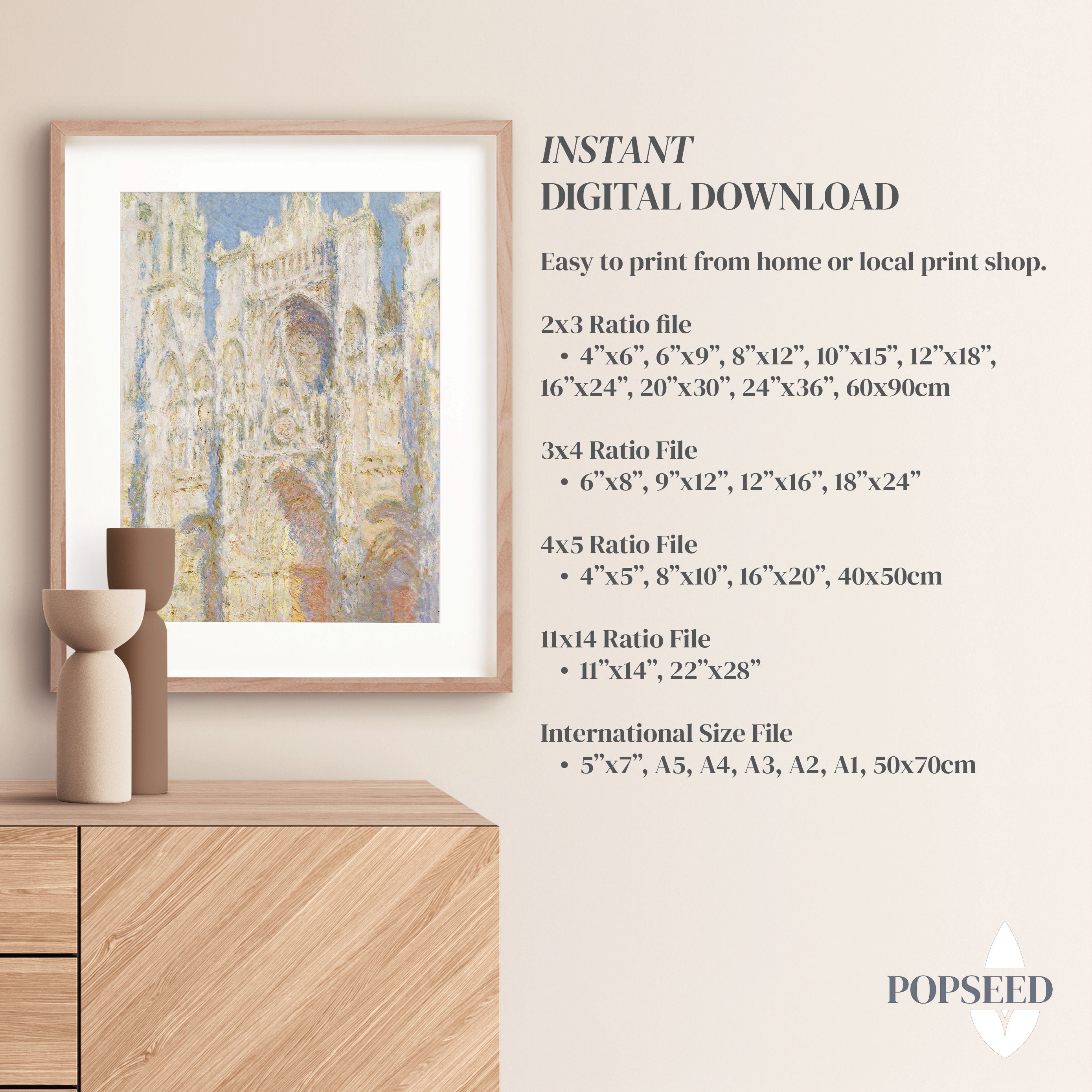 Rouen Cathedral | Claude Monet | Museum Printable Wall Art | Vintage ...
