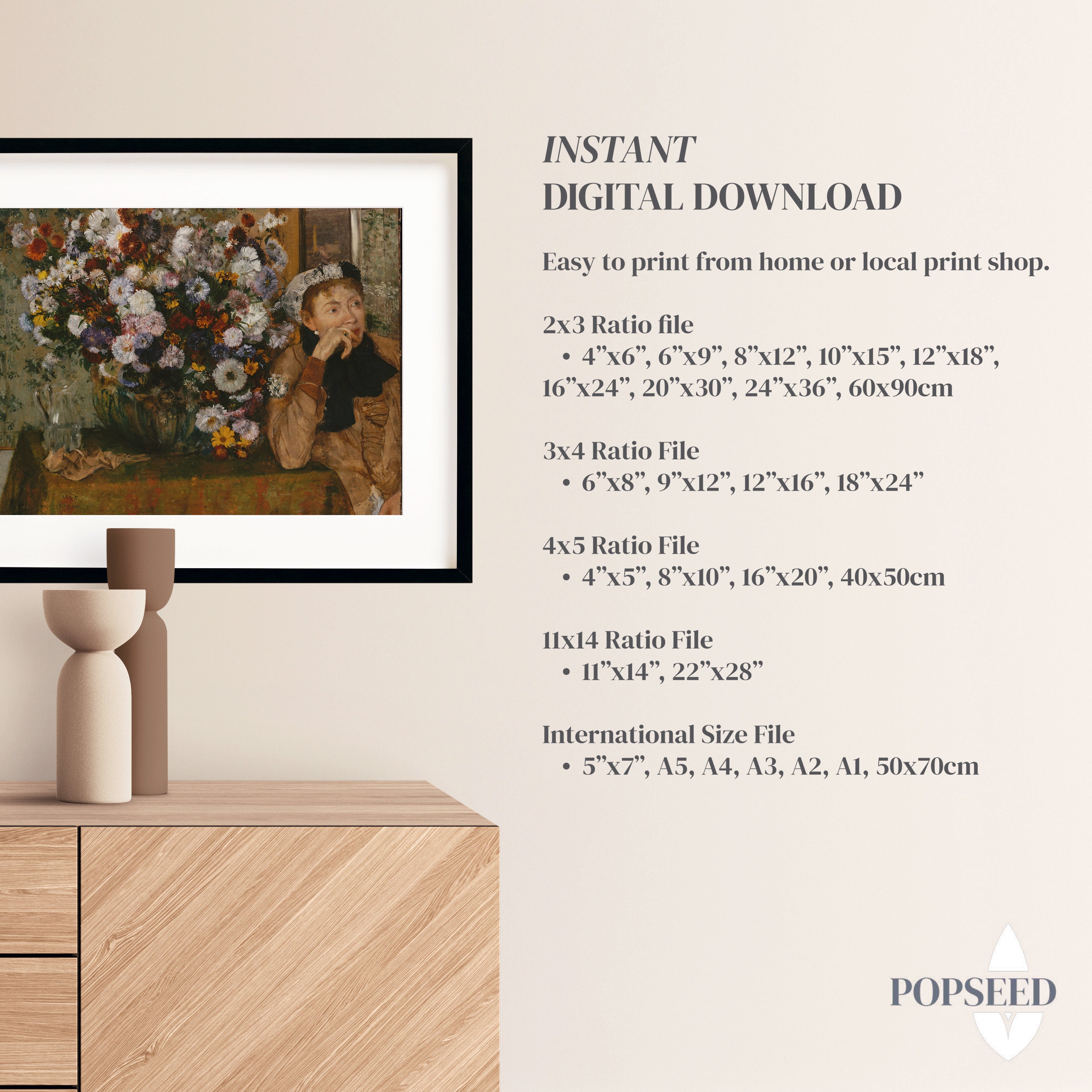 Degas Portrait Print | Printable Wall Art | Edgar Degas | Degas Poster ...