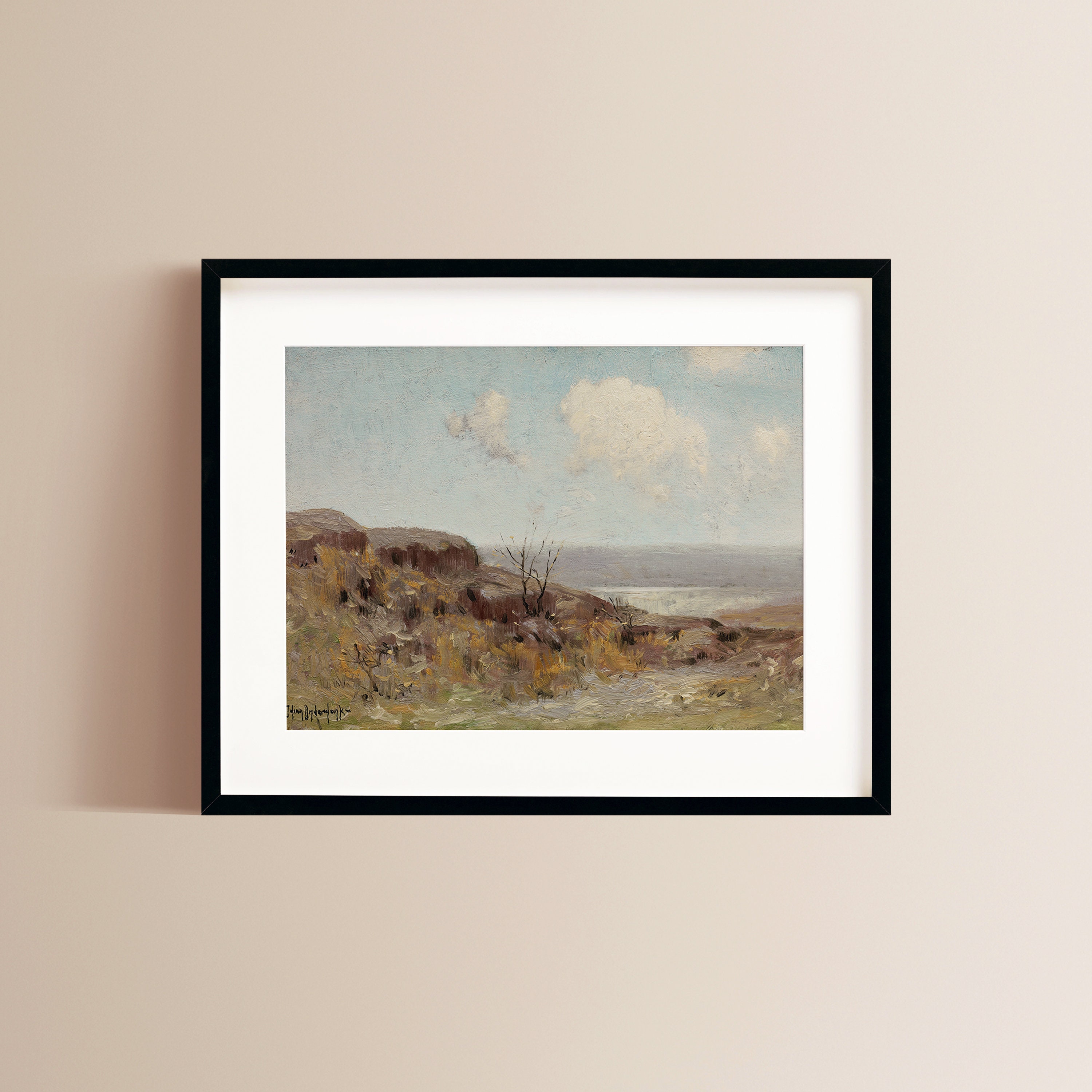Texas Landscape Painting | Printable Wall Art | Nature Muted Blue ...