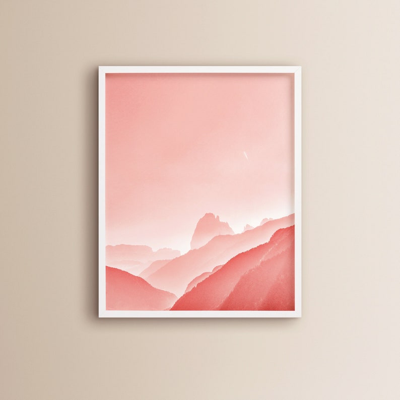 Pink Mountains Print | Printable Wall Art | Photography | Pink Art ...