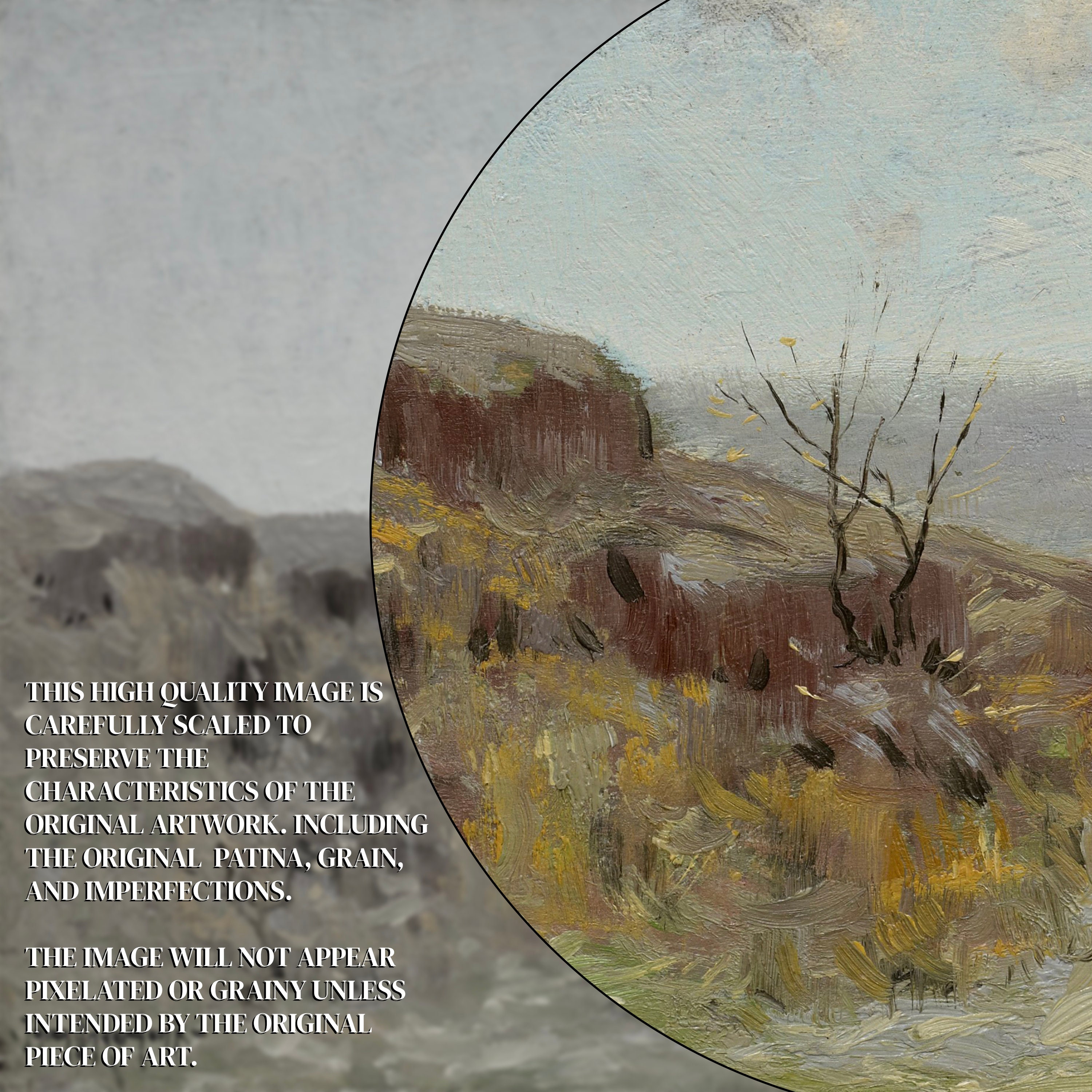 Texas Landscape Painting | Printable Wall Art | Nature Muted Blue ...