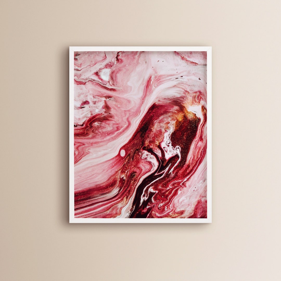 Modern Pink Swirls Print | Printable Art | Pink Art | Abstract Art ...