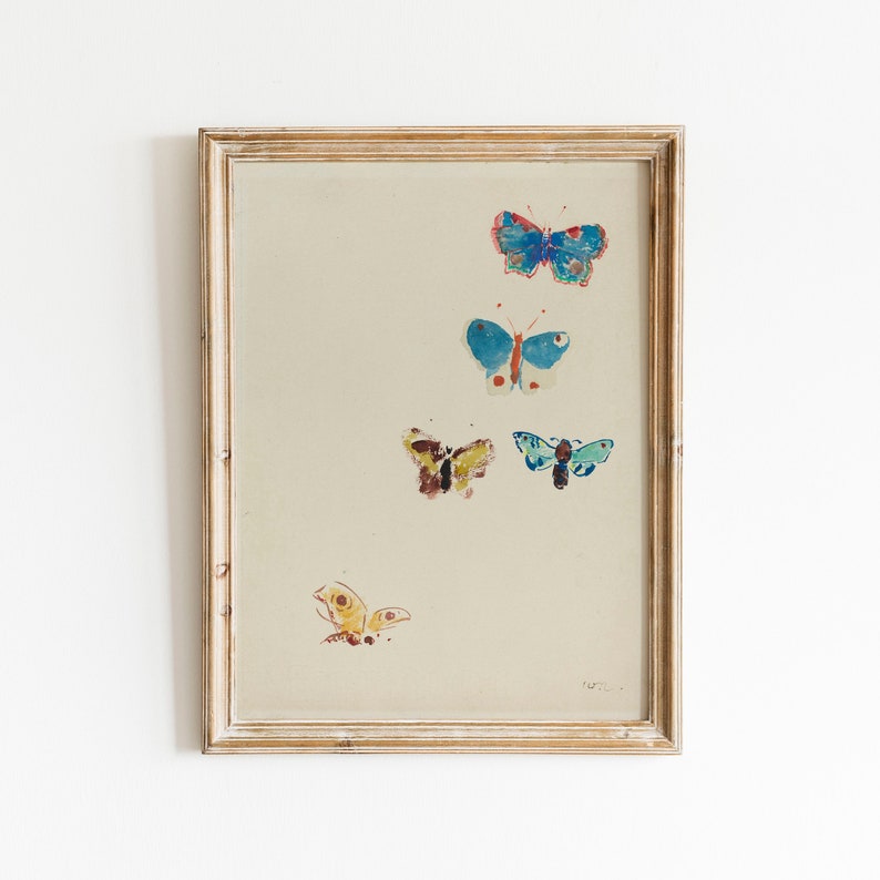 Five Butterflies | Odilon Redon | Museum Printable Wall Art | Vintage ...