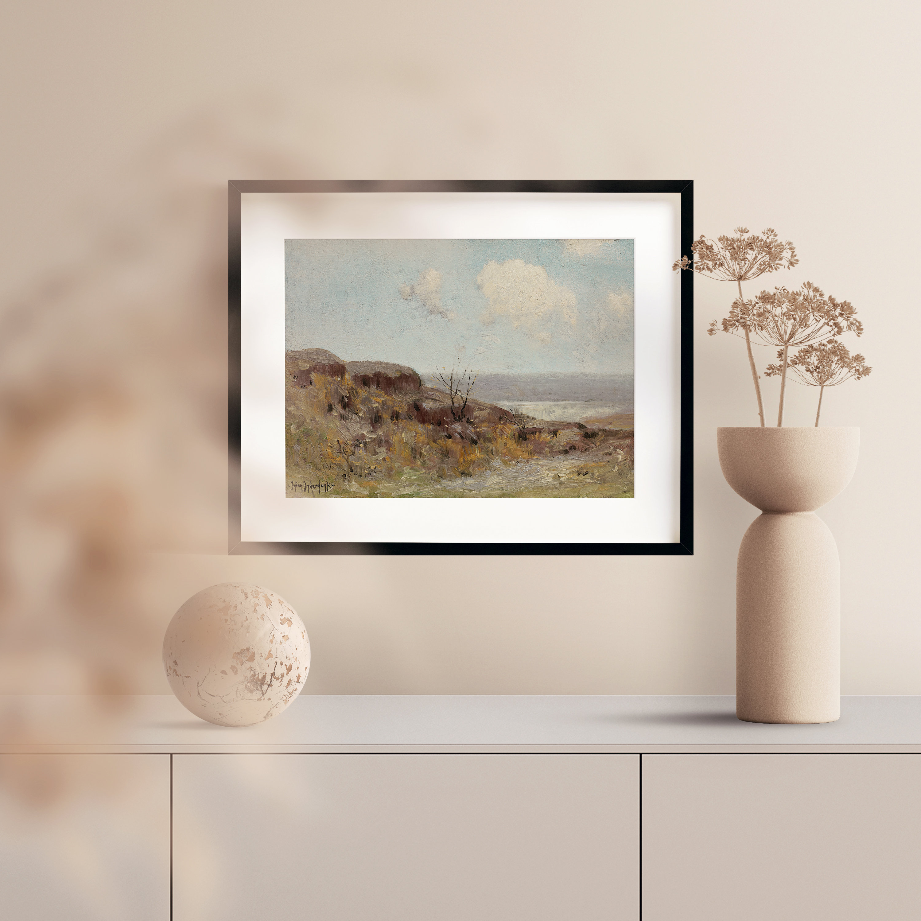 Texas Landscape Painting | Printable Wall Art | Nature Muted Blue ...
