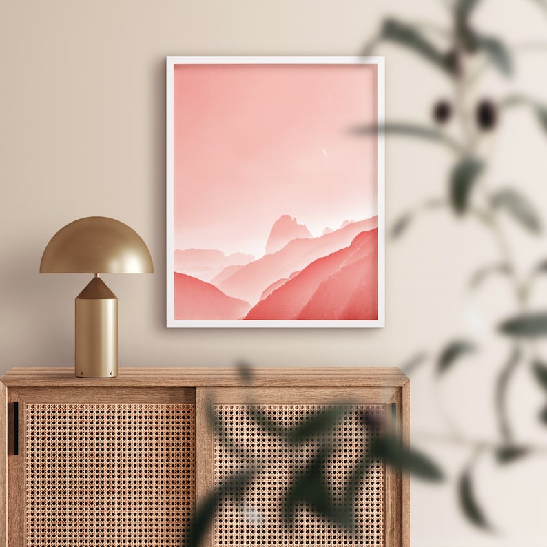 Pink Mountains Print | Printable Wall Art | Photography | Pink Art ...