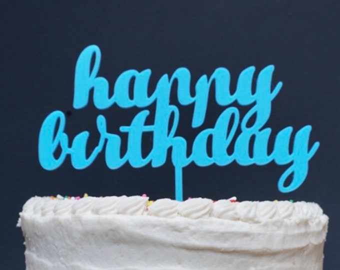 Happy Birthday Cake Topper 3D Printed Birthday Cake Decor Baking Decor ...
