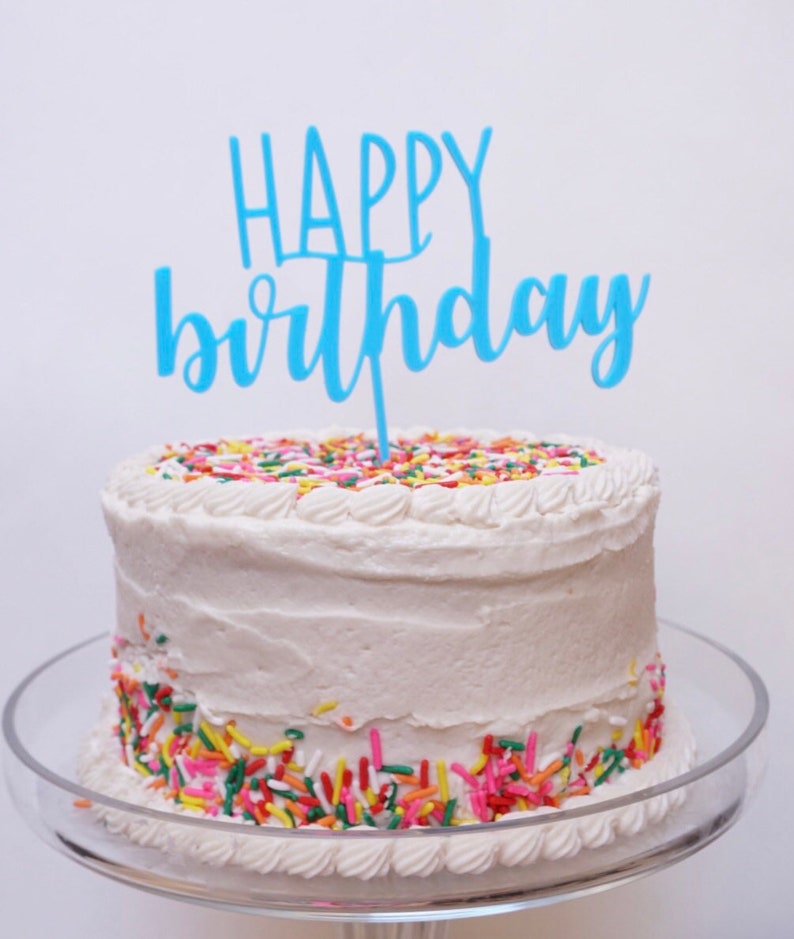 Happy Birthday Cake Topper 3D Printed Birthday Topper - Etsy