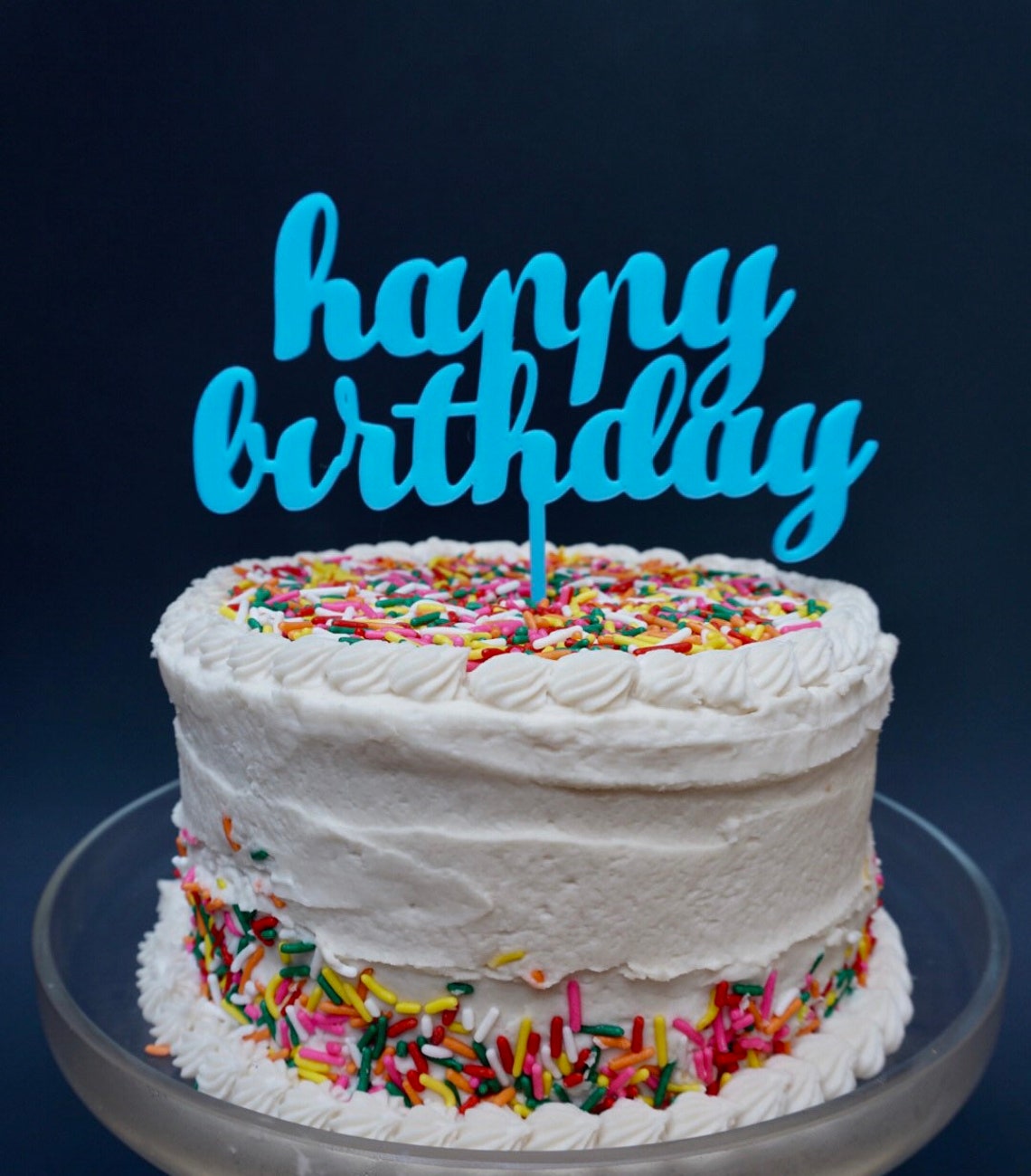 Happy Birthday Cake Topper 3D Printed Birthday Cake Decor - Etsy