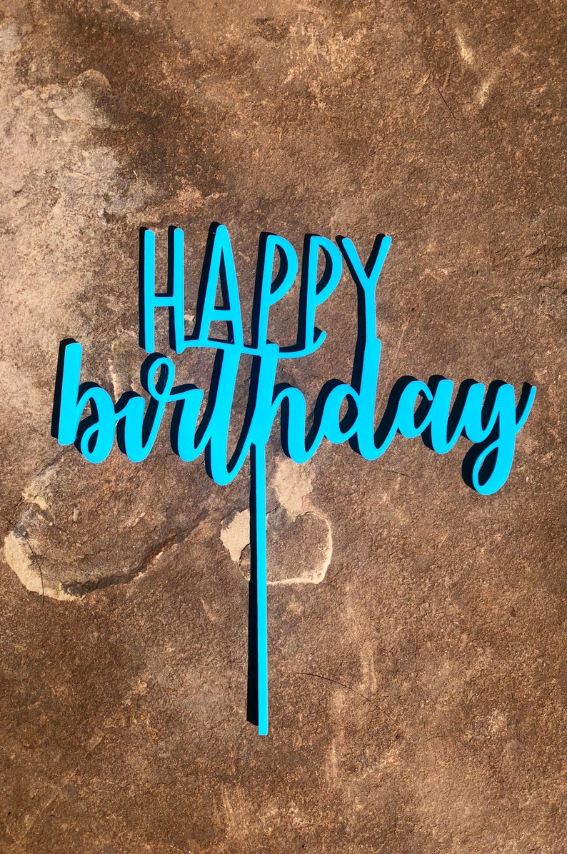 Happy Birthday Cake Topper 3D Printed Birthday Topper - Etsy
