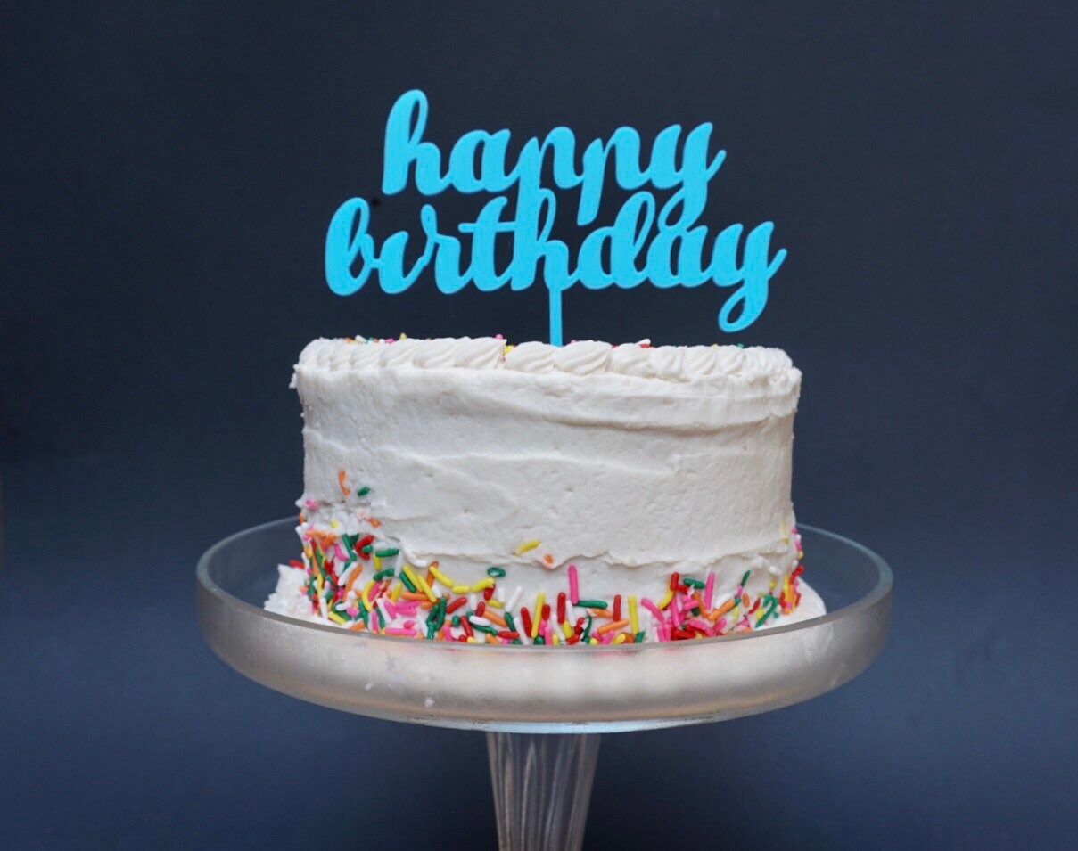 Happy Birthday Cake Topper 3D Printed Birthday Cake Decor | Etsy