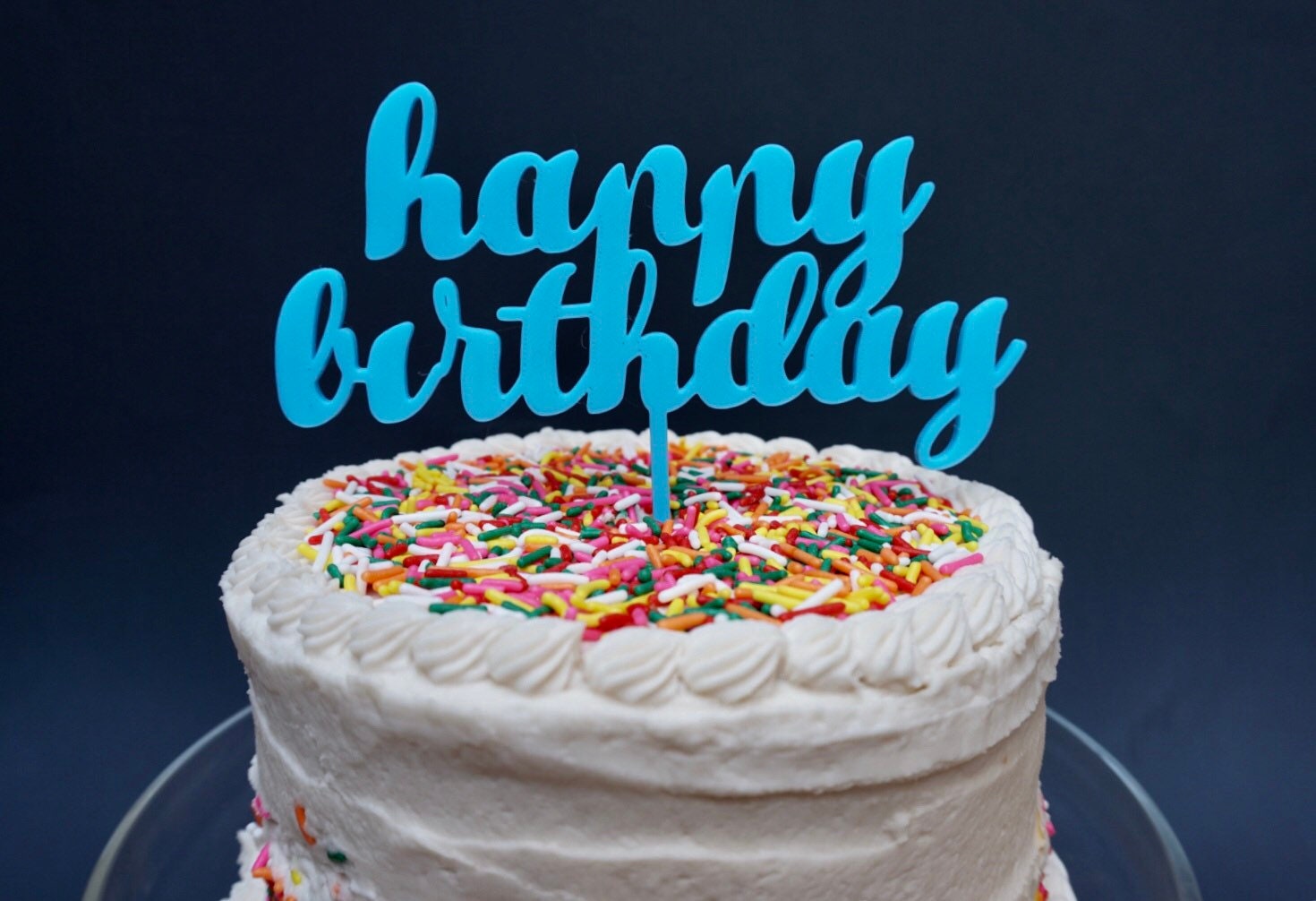 Happy Birthday Cake Topper 3D Printed Birthday Cake Decor | Etsy