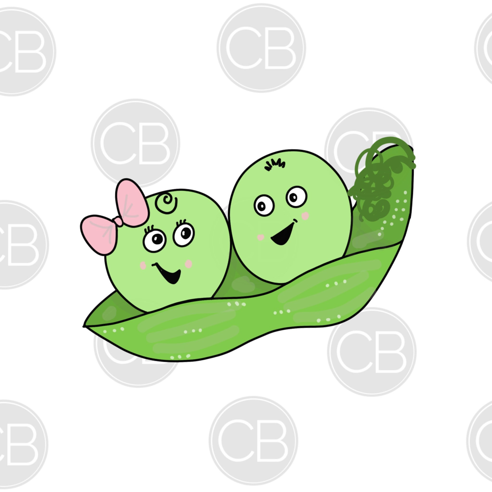 Two Peas in a Pod Cookie Cutter Sweet Pea Cookie Cutter | Etsy