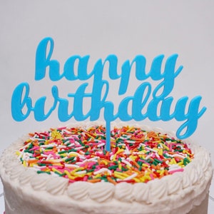 Happy Birthday Cake Topper 3D Printed Birthday Cake Decor - Etsy