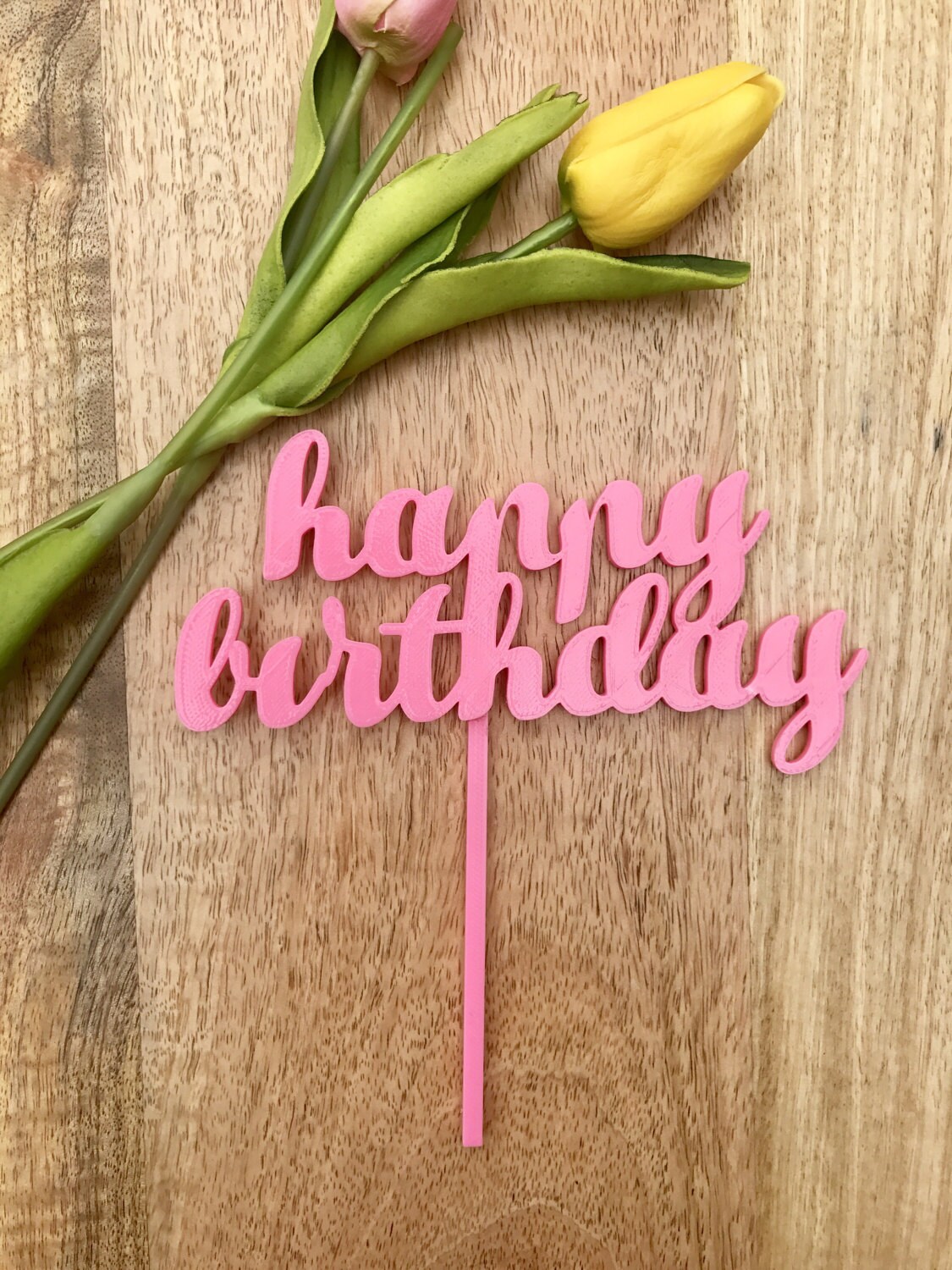 Happy Birthday Cake Topper 3D Printed Birthday Cake Decor | Etsy