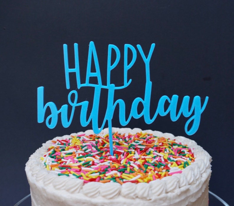 Happy Birthday Cake Topper 3D Printed Birthday Topper - Etsy