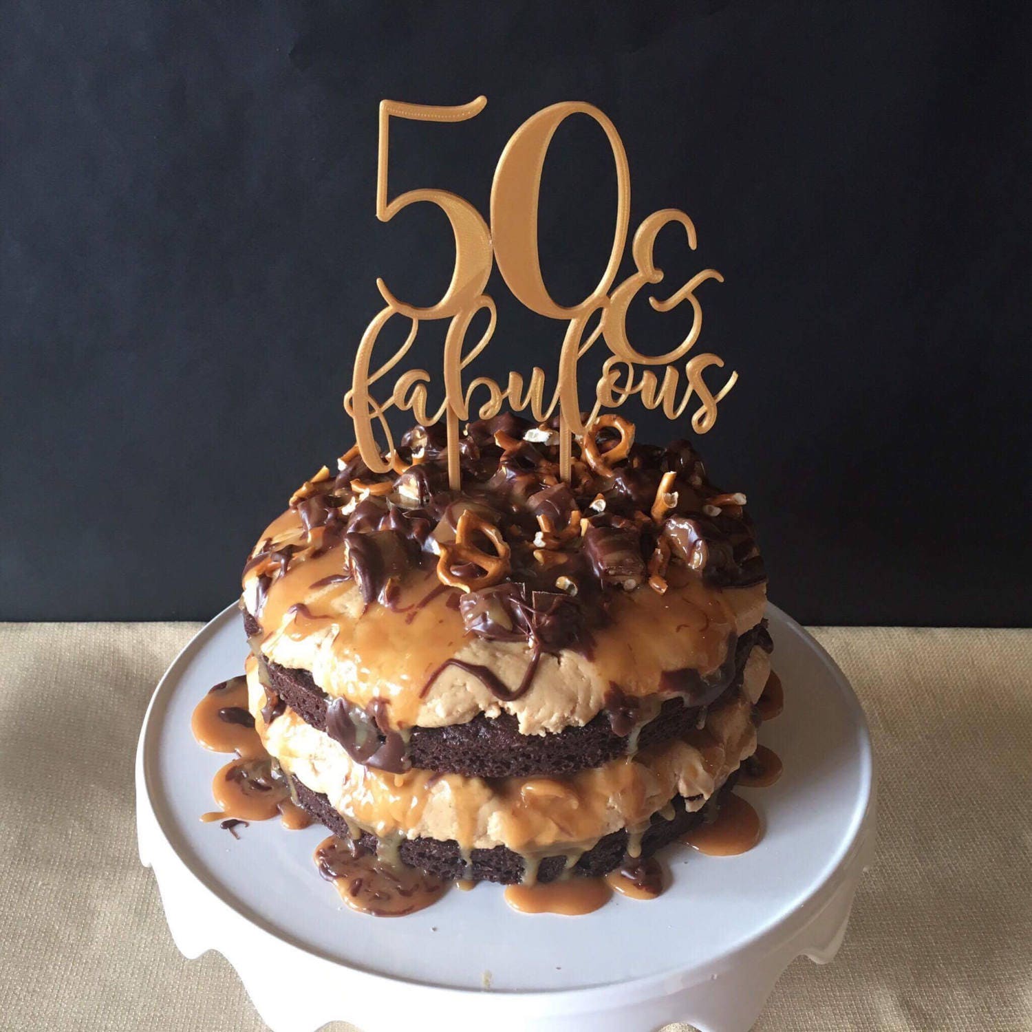 50 & Fabulous Cake Topper 50th Birthday Cake Topper Fabulous | Etsy