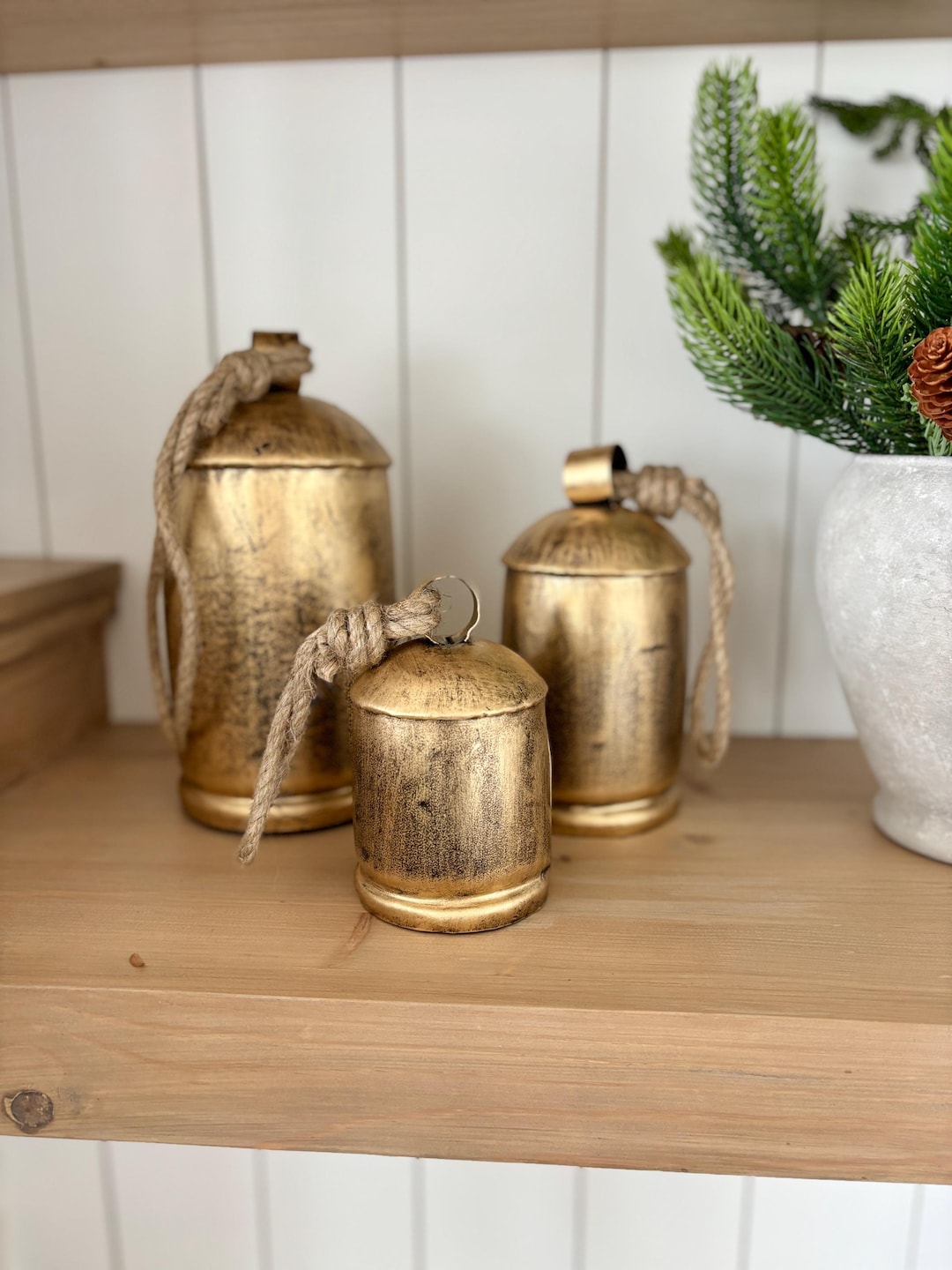Decorative Metal Bells. Decorative Bells. Set of Three Bells. Christmas ...