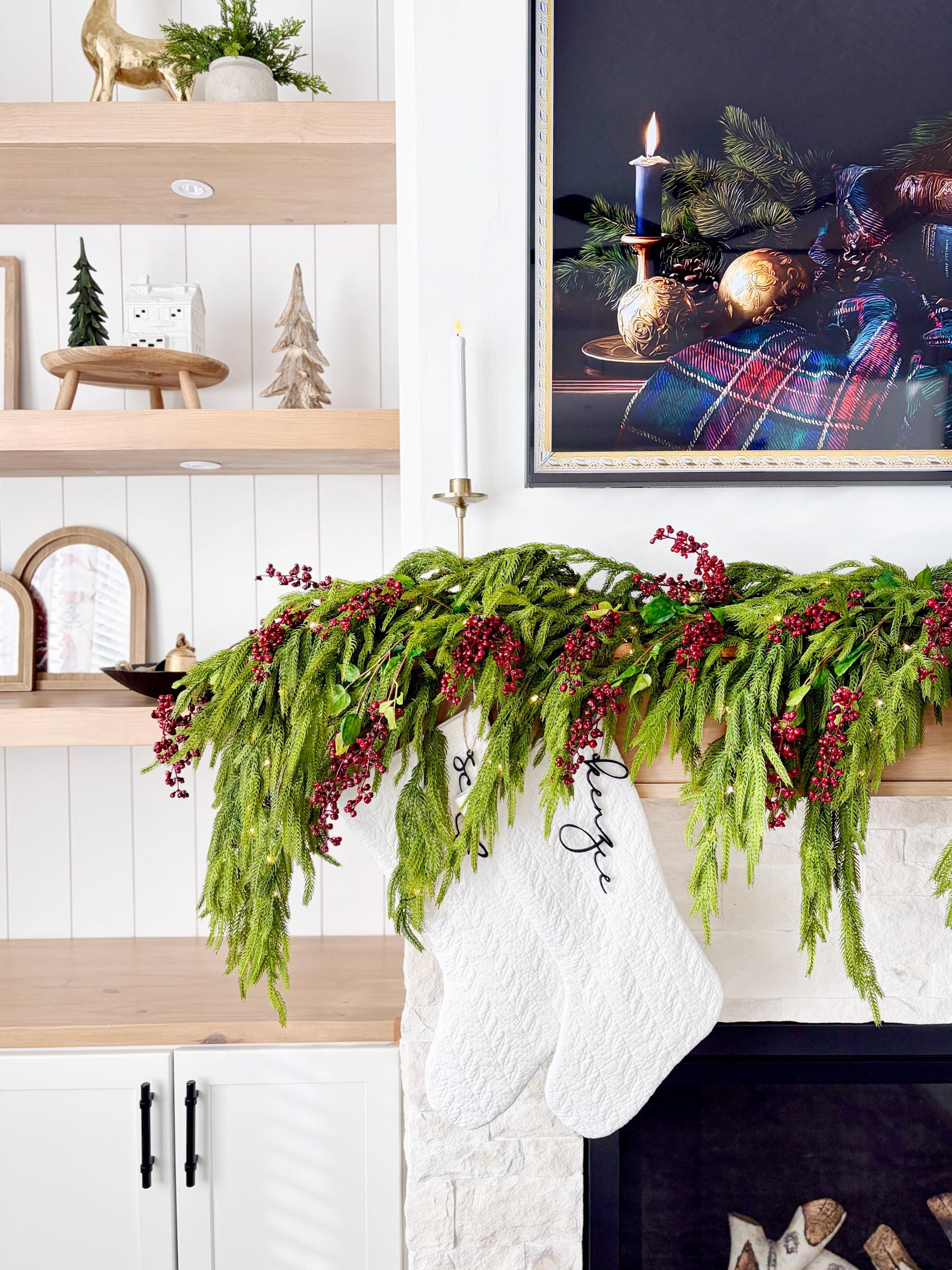 40 Inch Norfolk Dripping Pine Garland. Natural Touch. Realistic Pine ...