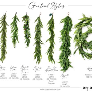 60 Inch Natural Touch Norfolk Pine Garland. Norfolk Holiday Garland ...